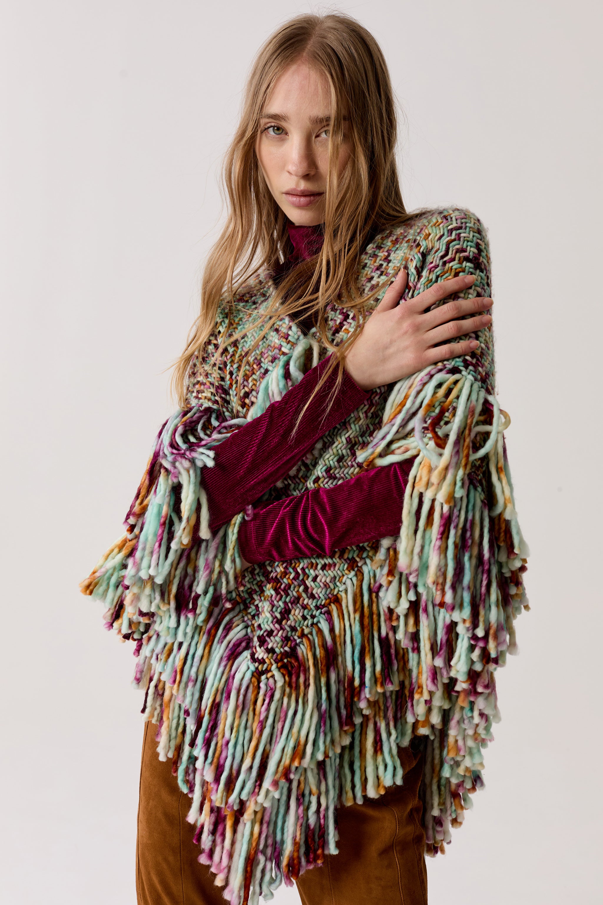 Fun Merino Wool Poncho - Autumn – Lanhtropy