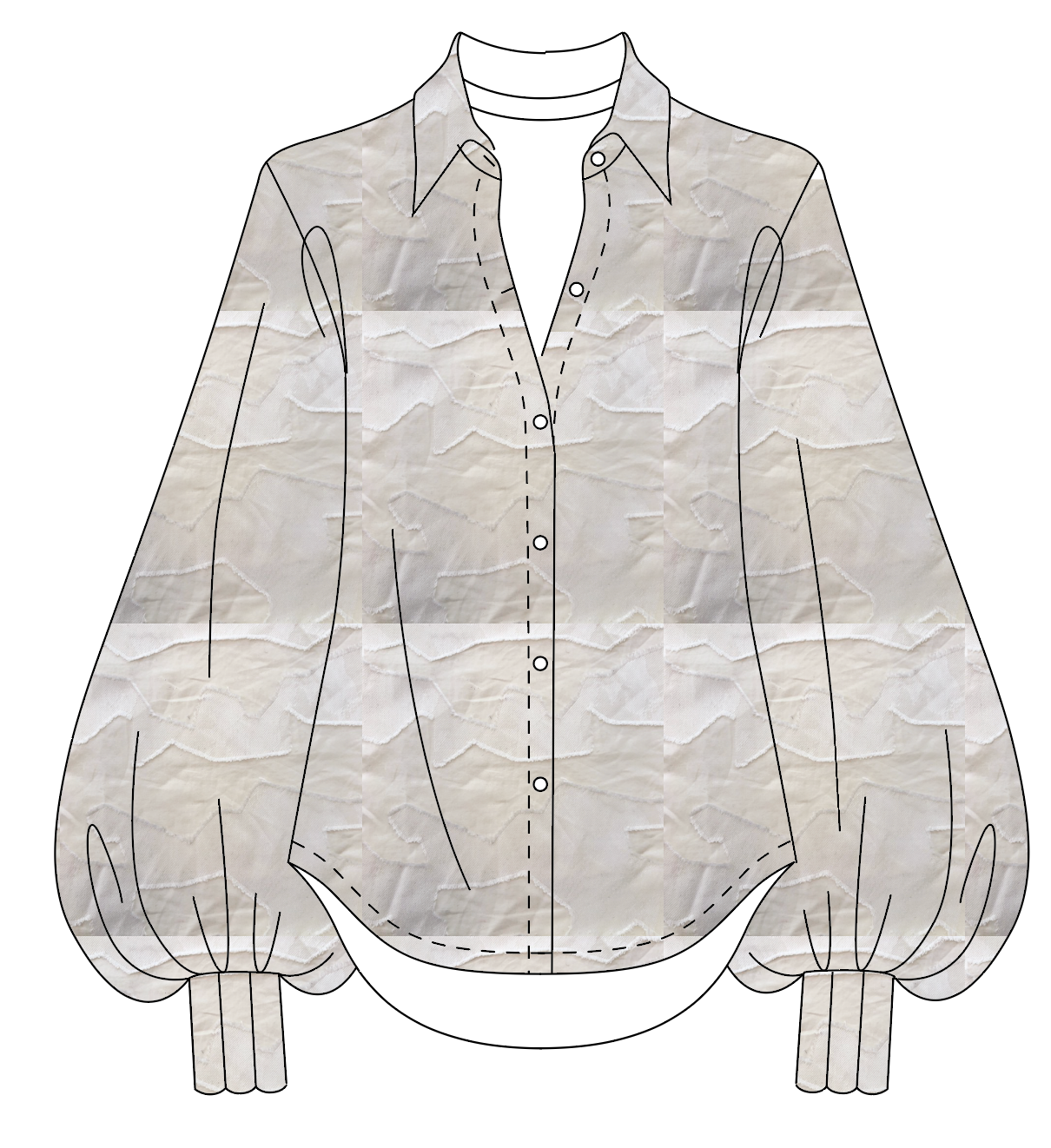 Camille Cotton Shirt - Silence Jacquard – Lanhtropy