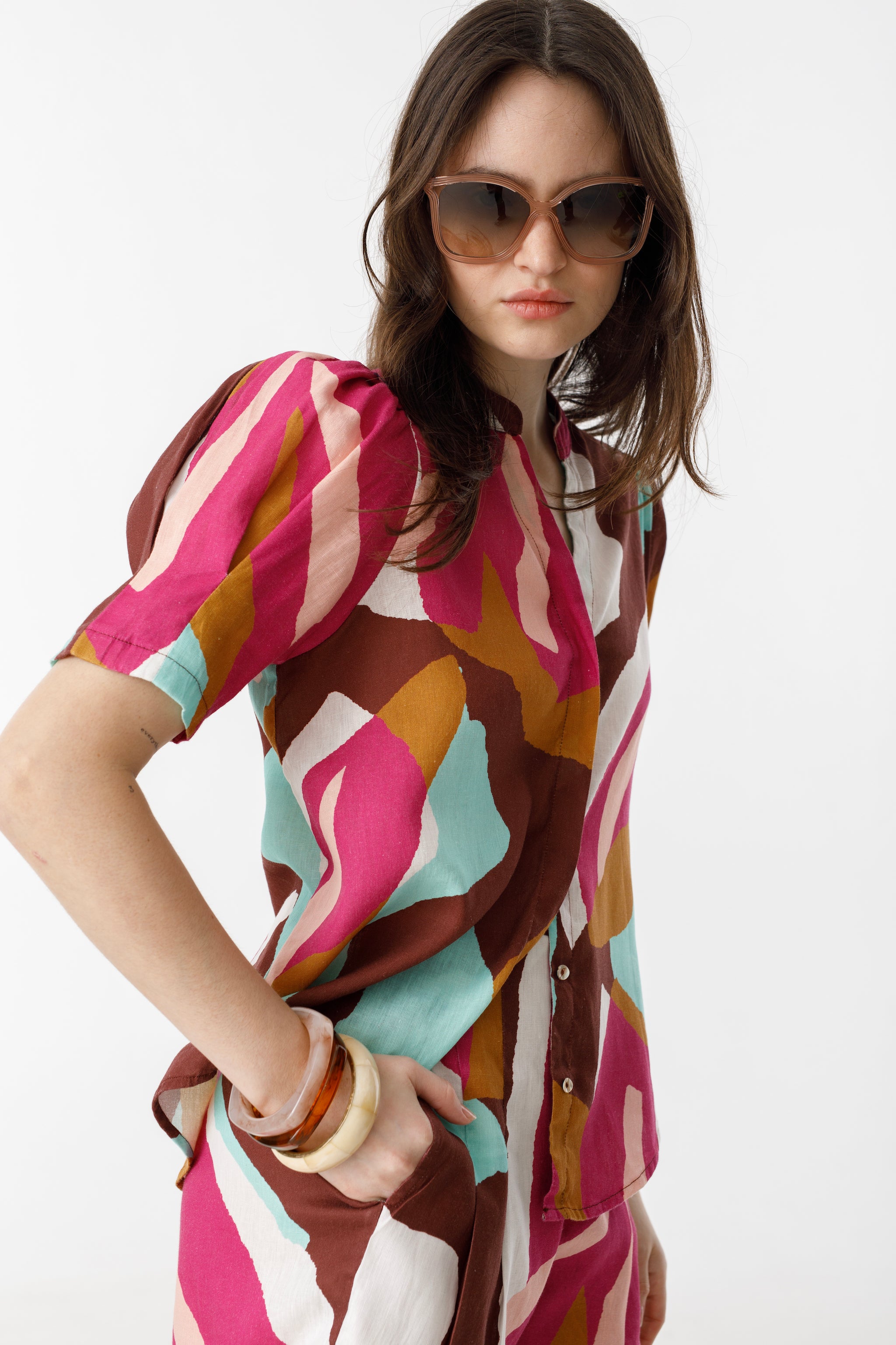 Athina Linen Shirt - Candela Print – Lanhtropy